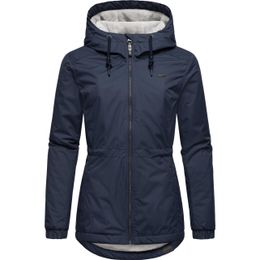Winterjacke Ragwear "Dankka Warm", Damen, Gr. 4XL (48), blau (navy), Obermaterial: 100% Polyester, Innenfutter: 100% Polyester, Wattierung: 100% Polyester, Basic, figurumspielend Po-bedeckend, hoch geschlossener Ausschnitt, Ärmel ohne Ärmelschlitz elastischer Bund mit Gummizug, Jacken, Wasserdichte weiche Damen Jacke für den Winter