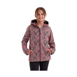 Softshelljacke Killtec "Mädchen Softshelljacke Print", Jungen, Gr. 128, grün (moosgrün), Oberseite: 100% Polyester;Rückseite: 100% Polyester;Futter: 100% Polyester, Jacken Softshelljacke, Wasserdicht, windabweisend, atmungsaktiv, modischer Print