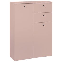 Mid.you Midischrank, Rosa, Kunststoff, 3 F&auml;cher, 2 Schublade(n) Schubladen, 80x110x30 cm, Made in EU, stehend, Badezimmer, Badezimmerschr&auml;nke, Midischr&auml;nke