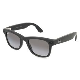 Ray-Ban Meta RW4008 WAYFARER L (Gen 1) | Unisex Smarte Brille | Fassung: Quadratisch, Kunststoff, Schwarz Matt | Glasfarbe: Grau Verlaufend