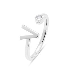 Luxenter Ring 'Alphabet' Damen Gr&ouml;&szlig;e 50/60 silber