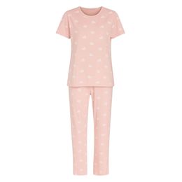 Fashionshowcase Pyjama 'HEARTSTRIPE' Damen Gr&ouml;&szlig;e L rosa Winterkleid