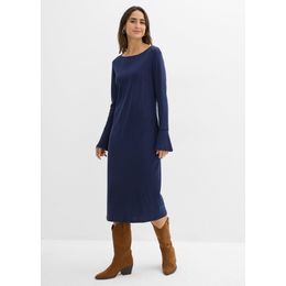 bonprix Shirtkleid aus reiner Baumwolle, blau, 100% Baumwolle