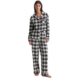 Marc O'Polo Pyjamahose MARC O'POLO "Homey Flanne", Damen, Gr. L, N-Gr, schwarz (schwarz check), Flanell, Obermaterial: 100% Baumwolle, kariert, Basic, Basic lang, Hosen, mit Bindeband und Eingriffstaschen