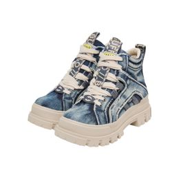 Buffalo Damen Stiefel "Buffalo ASPHA NC MID - VEGAN DENIM", Gr. 42blau, Kunstfaser, Schuhe