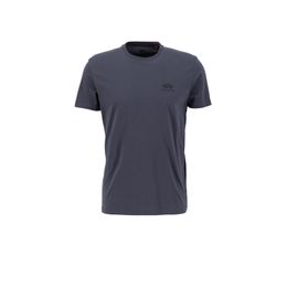 Rundhalsshirt Alpha Industries "Backprint T", Herren, Gr. L, grauschwarz, schwarz, Single Jersey, Obermaterial: 100% Baumwolle, bedruckt, regular fit normal, Rundhals, Shirts Rundhalsshirt
