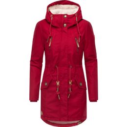 Wintermantel Ragwear "Elsie", Damen, Gr. M (38), cherryrot, Außenmaterial: 65% Polyester, 35% Baumwolle; Innenfutter: 100% Polyester; Wattierung: 100% Polyester, tailliert ca. Mitte Oberschenkel, Ärmel ohne Ärmelschlitz Rippstrickbündchen mit Daumenlöchern, Mäntel Wintermantel, Topseller