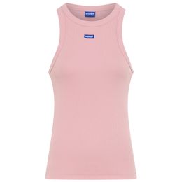 Tanktop HUGO BLUE "Easy Tank", Damen, Gr. L (40), light, pastel pink 681, Feinripp, Obermaterial: 96% Baumwolle, 4% Elasthan, unifarben, slim fit normal, Rundhals, Tops