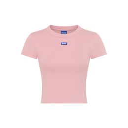 HUGO BLUE Damen T-Shirt "Baby Tee"light, pastel pink 681, Gr. M, unifarben, Single Jersey, Obermaterial: 96% Baumwolle, 4% Elasthan, Shirts