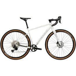 Gravelbike KROSS "KROSS GRAVEL Bike 28" Esker 5.0 ULT.RA 12 G&auml;nge" Gr. 46, wei&szlig;, wei&szlig;, Fahrr&auml;der, Damen, 46cm, 28 Zoll (71,12cm) hinten: 28 Zoll (71,12cm)