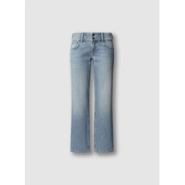Gerade Jeans Pepe Jeans "STRAIGHT JEANS LW", Damen, Gr. 26, Länge 30, light blau used, Denim/Jeans, Obermaterial: 99% Baumwolle, 1% Elasthan, straight fit lang, Jeans