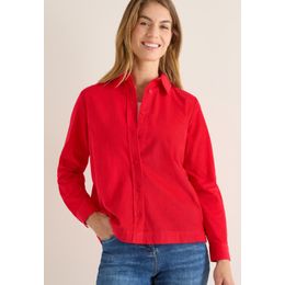 Langarmbluse Cecil, Damen, Gr. S (38), fiery rot, Cord, Obermaterial: 100% Baumwolle, unifarben, regular fit hüftbedeckend, Rundhals, Manschette, Blusen, mit Hemdkragen