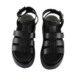 Sandale Buffalo "Buffalo NOA GREEK SANDAL", Damen, Gr. 39, schwarz, Polyurethan, unifarben, Schuhe Sandale