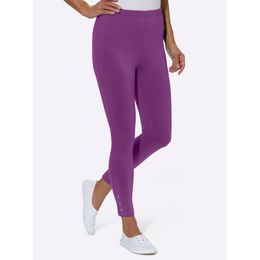 Leggings Classic Basics, Damen, Gr. 36, Normalgrößen, pink (fuchsia), 95% Baumwolle, 5% Elasthan, unifarben, 7/8-Länge, Hosen Leggings