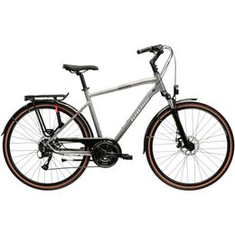 Trekkingrad KROSS "KROSS Trekkingrad 28" Trans 3.0 ULT.RA silver 24 Gänge" Gr. 48, silberfarben, schwarz, Fahrräder, 48cm, 28 Zoll (71,12cm) hinten: 28 Zoll (71,12cm)