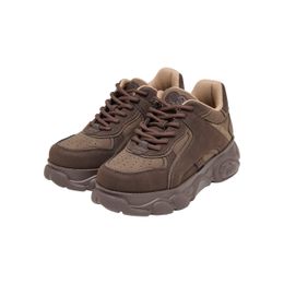 Trainingsschuh Buffalo "Buffalo CLD ECHO - VEGAN NUBUCK", Damen, Gr. 36, braun, beige, unifarben, Schuhe