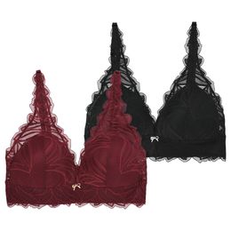 Gina Benotti 2 Damen Bralette-BHs mit Spitze