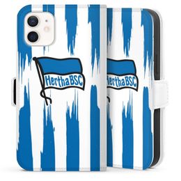 DeinDesign iPhone 12 mini Handy Klapph&uuml;lle Handyh&uuml;lle aus Kunst Leder wei&szlig; Flip Case Bundesliga Hertha Bsc Official Licensed Product Sideflip mit Lasche