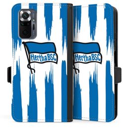 DeinDesign Xiaomi Redmi Note 10 Pro Handy Klapph&uuml;lle Handyh&uuml;lle aus Kunst Leder schwarz Flip Case Bundesliga Hertha Bsc Official Licensed Product Sideflip mit 