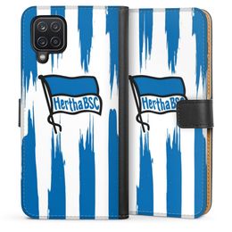 DeinDesign Galaxy A12 Handy Klapph&uuml;lle Handyh&uuml;lle aus Kunst Leder schwarz Flip Case Bundesliga Official Licensed Product Hertha Bsc Sideflip mit langer Lasche