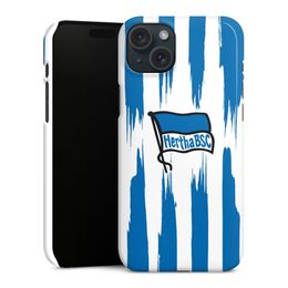 DeinDesign iPhone 15 Plus Handy Premium Case Smartphone Handyh&uuml;lle Schutzh&uuml;lle gl&auml;nzend Bundesliga Hertha Bsc Official Licensed Product Premium Case