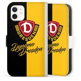 DeinDesign iPhone 12 mini Handy Klapph&uuml;lle Handyh&uuml;lle aus Kunst Leder wei&szlig; Flip Case Sg Dynamo Dresden Official Licensed Product Sgd Sideflip mit Lasche