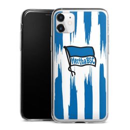 DeinDesign iPhone 11 Handy Slim Case Silikon Handyh&uuml;lle transparent H&uuml;lle extra d&uuml;nn Official Licensed Product Bundesliga Hertha Bsc Silikon Slim Case