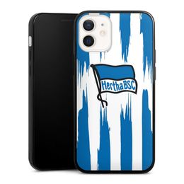 DeinDesign iPhone 12 mini Handy Slim Case extra d&uuml;nn Silikon Handyh&uuml;lle schwarz H&uuml;lle Bundesliga Hertha Bsc Official Licensed Product Silikon Slim Case