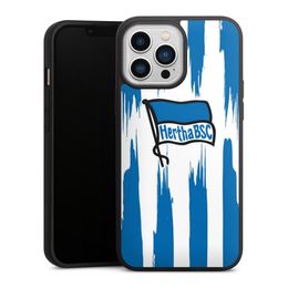DeinDesign iPhone 13 Pro Max Handy Premium Silikon H&uuml;lle Handyh&uuml;lle schwarz Case Bundesliga Hertha Bsc Official Licensed Product Silikon Premium Case