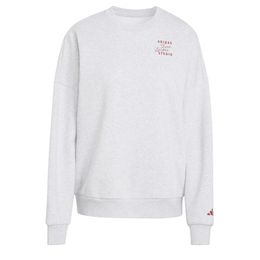 adidas Sportswear Sportsweatshirt 'Studio' Damen Gr&ouml;&szlig;e S graumeliert / rot