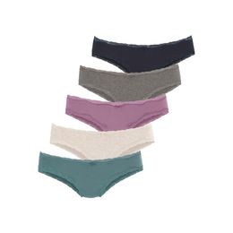 VIVANCE BY LASCANA Brasilslip mehrfarbig Gr. 40/42 f&uuml;r Damen. Mit Schleife, Spitze. K&ouml;rpernah. Nachhaltig.