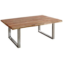 Landscape Couchtisch, Akazie, Edelstahl, Holz, Metall, Akazie, Hartholz, Holz, U-Form, 70x45x118 cm, Wohnzimmer, Wohnzimmertische, Couchtische, Couchtische Metall