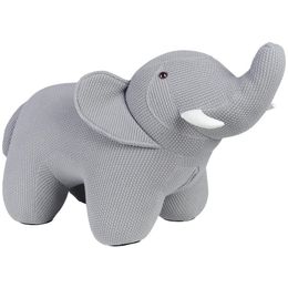 Jimmylee Kinderhocker Lucky, Grau, Holz, Textil, Eukalyptusholz, vollmassiv, Elefant, 36x47x74 cm, Bsci, Kinder- & Jugendzimmer, Kinderm&ouml;bel, Kindersitzm&ouml;bel & -tische, Kinderst&uuml;hle