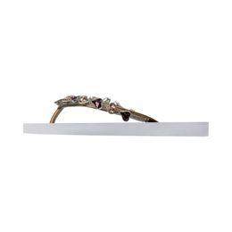 Uzurii Slipper & Pantoletten - Zehentrenner Heart Bronze - Gr. 41,5 (EU) - in Wei&szlig; - f&uuml;r Damen