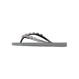 Uzurii Slipper & Pantoletten - Zehentrenner Light - Gr. 41,5 (EU) - in Silber - f&uuml;r Damen