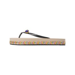 Uzurii Slipper & Pantoletten - Zehentrenner Selena Diamond Silver - Gr. 35,5 (EU) - in Creme - f&uuml;r Damen