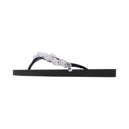 Uzurii Slipper & Pantoletten - Zehentrenner Precious Bloom White - Gr. 41,5 (EU) - in Schwarz - f&uuml;r Damen