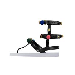 Uzurii Slipper & Pantoletten - Zehentrenner Mondriaan Colorful Black - Gr. 37,5 (EU) - in Wei&szlig; - f&uuml;r Damen