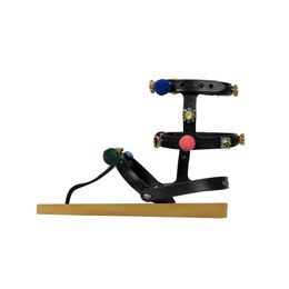 Uzurii Slipper & Pantoletten - Zehentrenner Mondriaan Colorful Black - Gr. 39,5 (EU) - in Gelb - f&uuml;r Damen