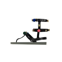 Uzurii Slipper & Pantoletten - Zehentrenner Mondriaan Colorful Black - Gr. 41,5 (EU) - in Gr&uuml;n - f&uuml;r Damen