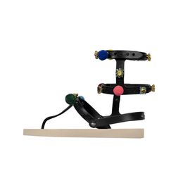 Uzurii Slipper & Pantoletten - Zehentrenner Mondriaan Colorful Black - Gr. 35,5 (EU) - in Creme - f&uuml;r Damen