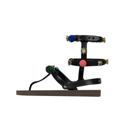Uzurii Slipper & Pantoletten - Zehentrenner Mondriaan Colorful Black - Gr. 39,5 (EU) - in Braun - f&uuml;r Damen