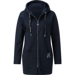 CR&Eacute;ATION L Damen Sweatjacke mit Glitzer-Applikation hinten marine Gr&ouml;&szlig;e 36
