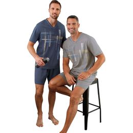 Herren Shortys grau + marine, Größe 48/50