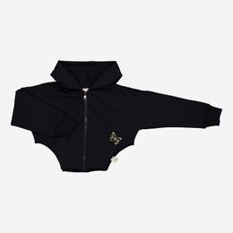 N&deg; 21 Schwarze Kapuzenjacke mit offenen Seitenschlitzen
