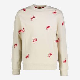 Scotch & Soda Cremefarbenes Sweatshirt mit Logo-Detail