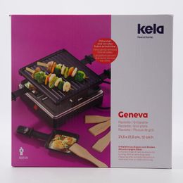 Kela Schwarze Geneva Raclette mit Grillplatte Geneva