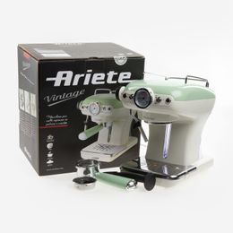 Ariete Cremefarben-grüne Vintage Kaffeemaschine