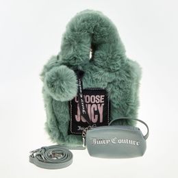 Juicy Couture Grüne Henkeltasche aus Kunstfell