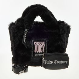 Juicy Couture Schwarze Iris Tote Bag aus Kunstfell